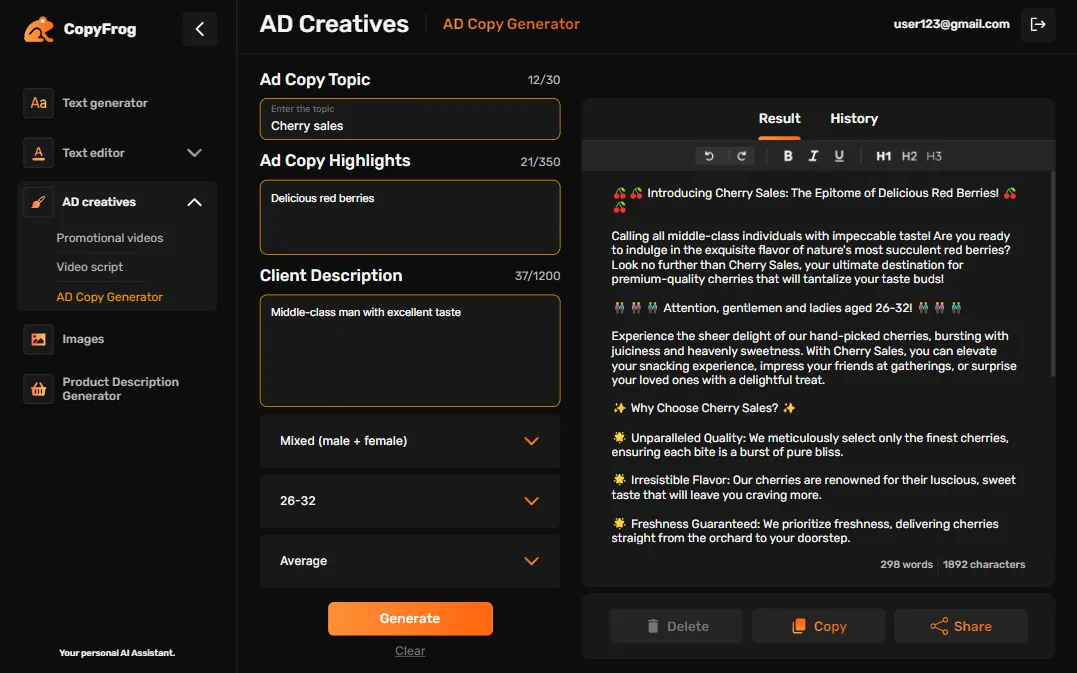 AI content creator - generate content using AI online