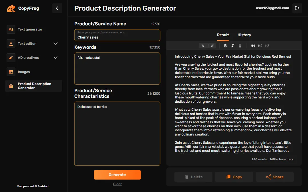 AI content creator - generate content using AI online