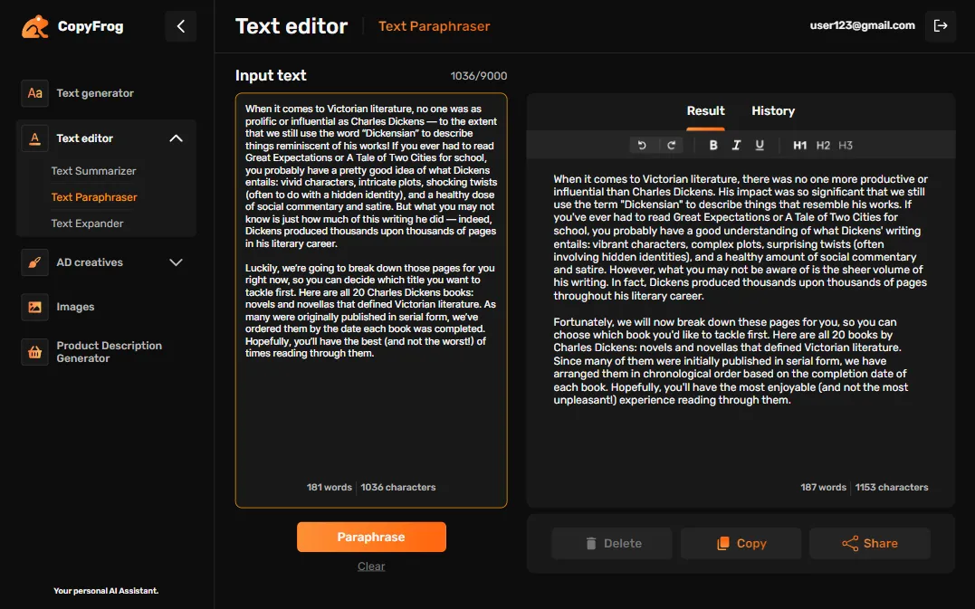 AI content creator - generate content using AI online